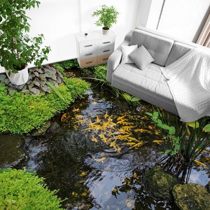 3D Lively Pond 8511 Floor Wallpaper Murals Self-adhesive Removable ...