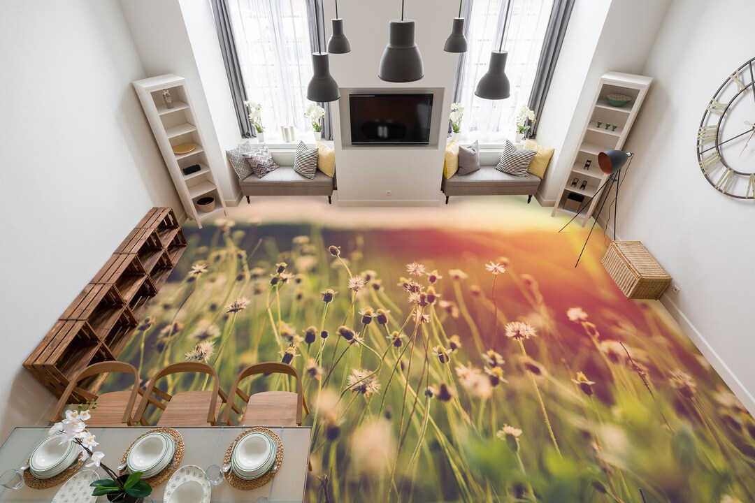3D Wildflowers 6158 Floor Wallpaper Murals Self-adhesive Removable ...