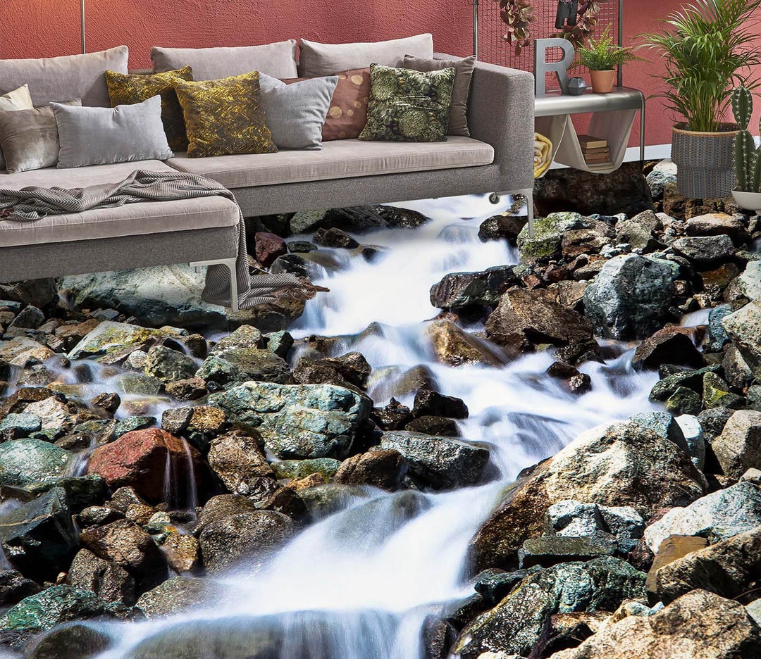 3D Stone River 1084 Floor Wallpaper Murals Self-adhesive Removable ...