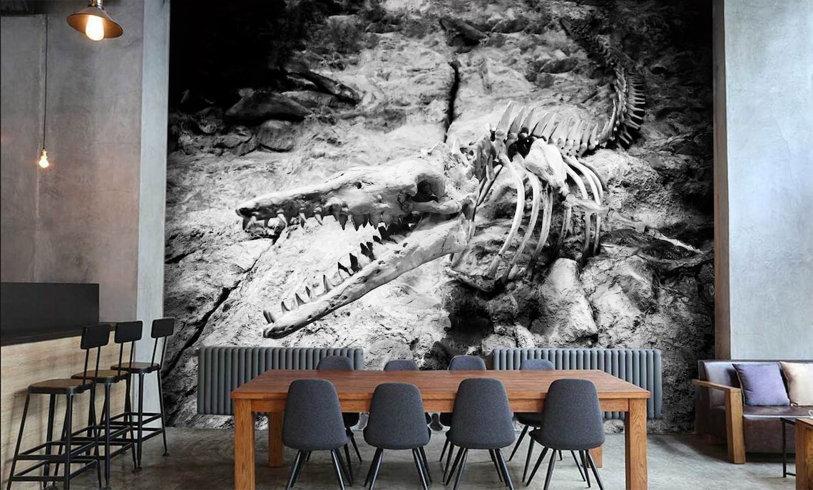 Dinosaur Fossil 2145 Wallpaper Mural Self Adhesive Peel and - Etsy