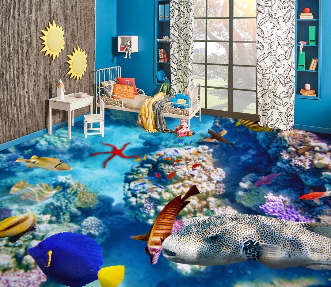3D Strange Species Fish 9827 Floor Wallpaper Murals Self-adhesive ...
