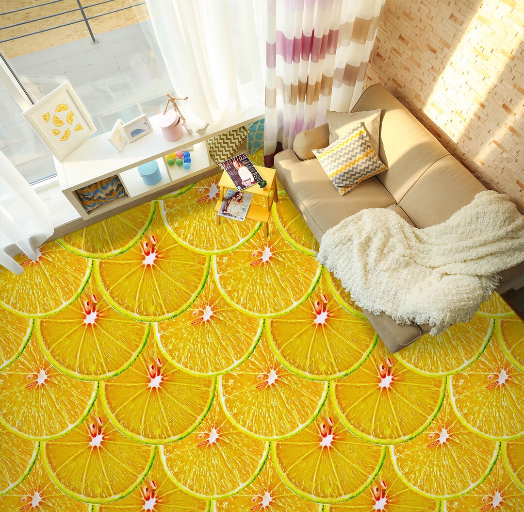 3D Lemon Slices 5930 Floor Wallpaper Murals Self-adhesive Removable ...