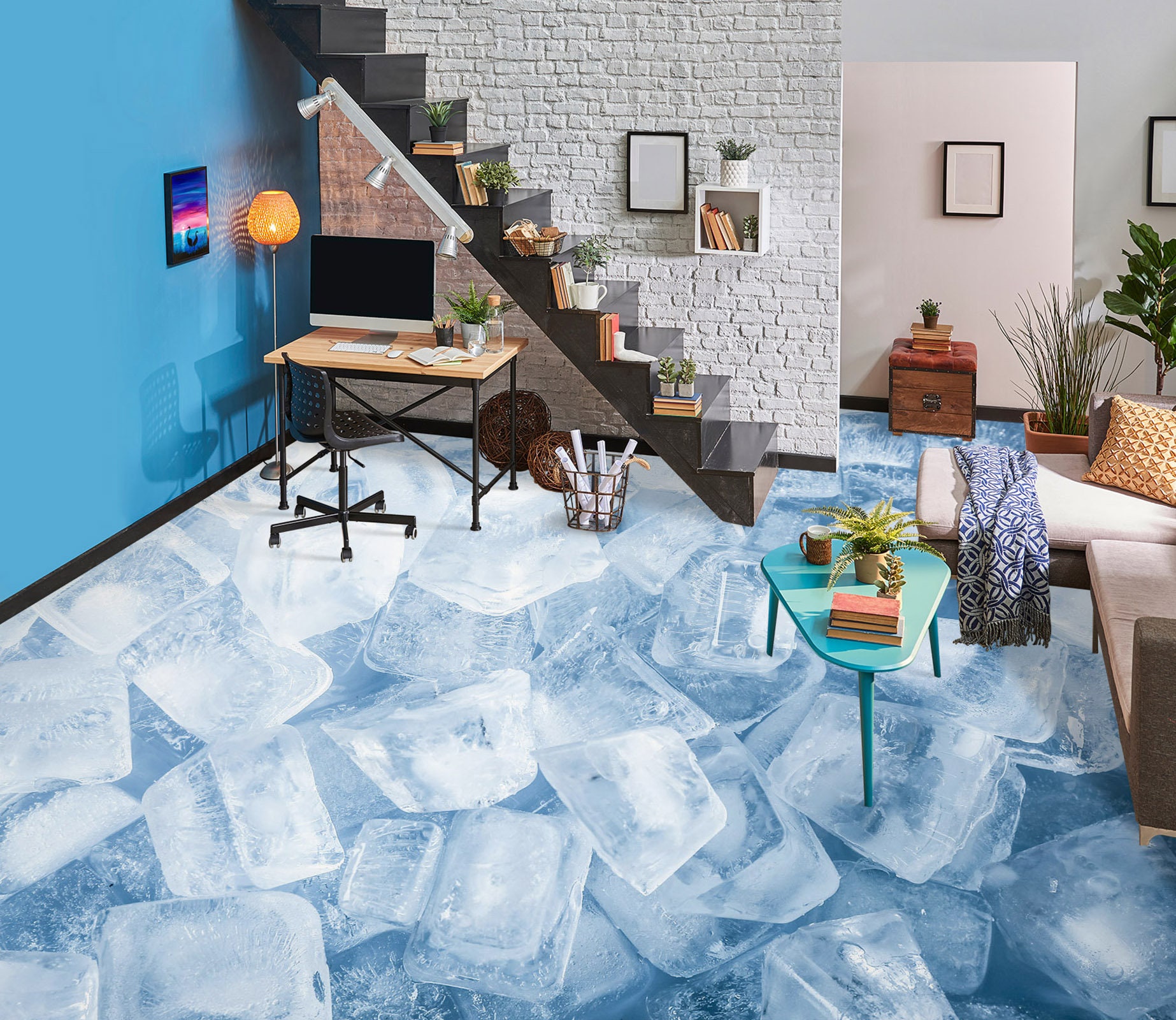 Blue Ice House Wallpaper