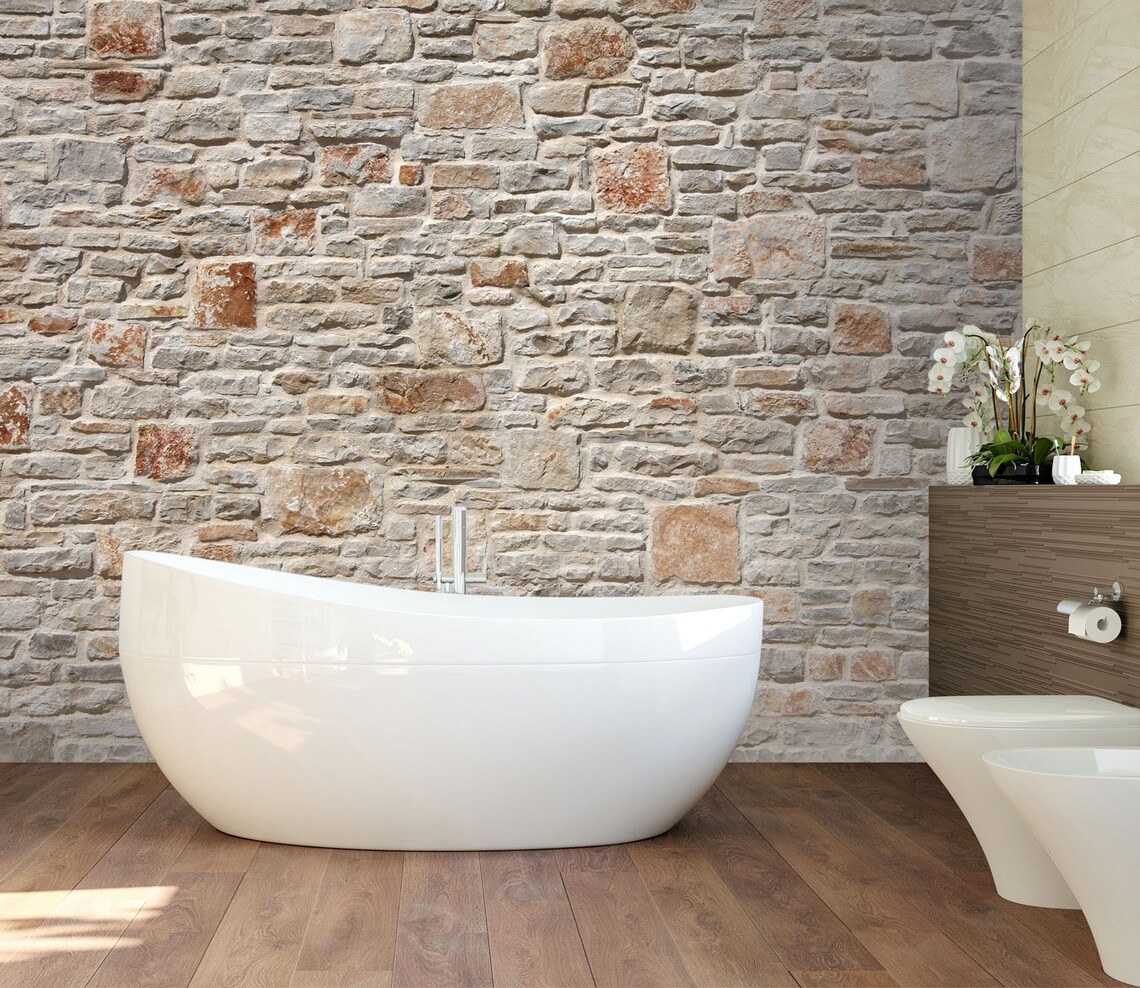 Mud Stone Wall 3003 Wallpaper Mural Self Adhesive Peel and Stick Wall ...