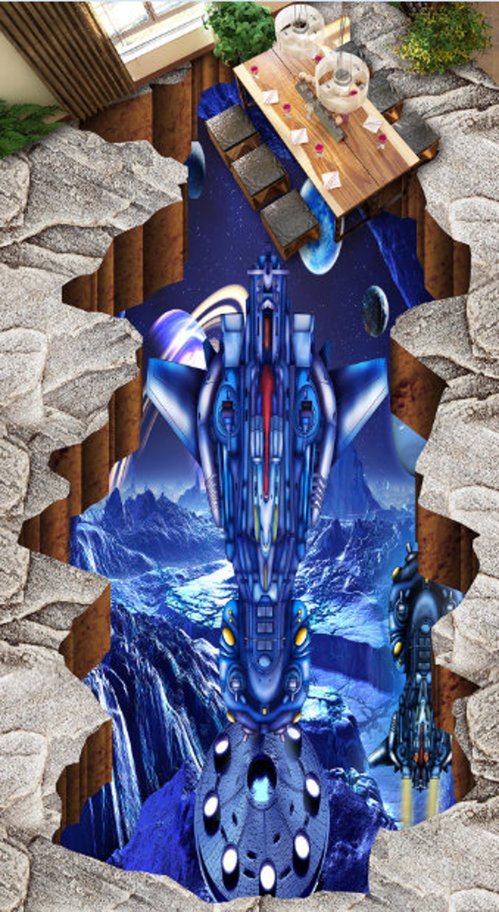 3D Moon Castle 0914 Floor Wallpaper Murals Self-adhesive - Etsy