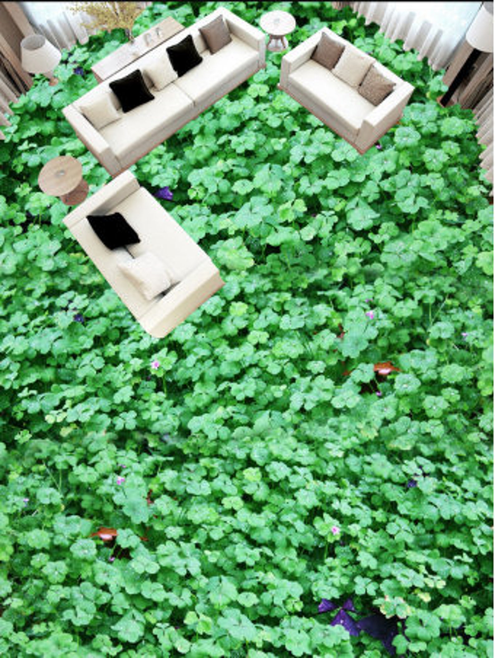 3D Dense Clover 1242 Floor Wallpaper Murals Self-adhesive Removable ...