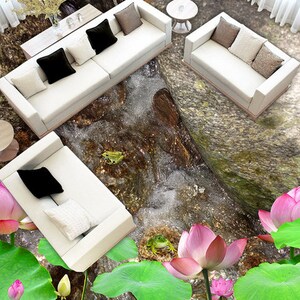3D Stone Lotus 0883 Floor Wallpaper Murals Self-adhesive Removable ...