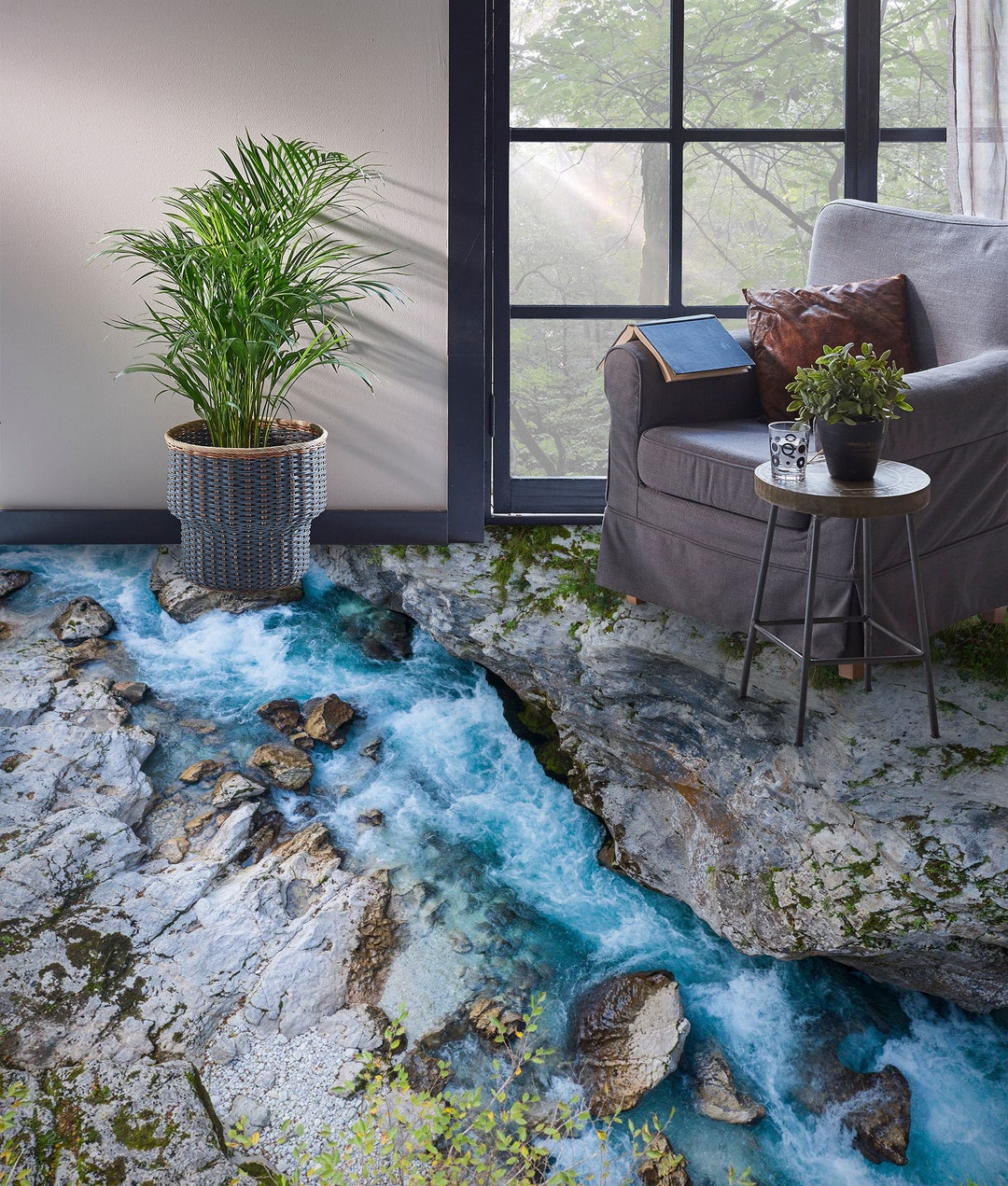 3D Narrow Turbulent River 6741 Floor Wallpaper Murals Self-adhesive ...