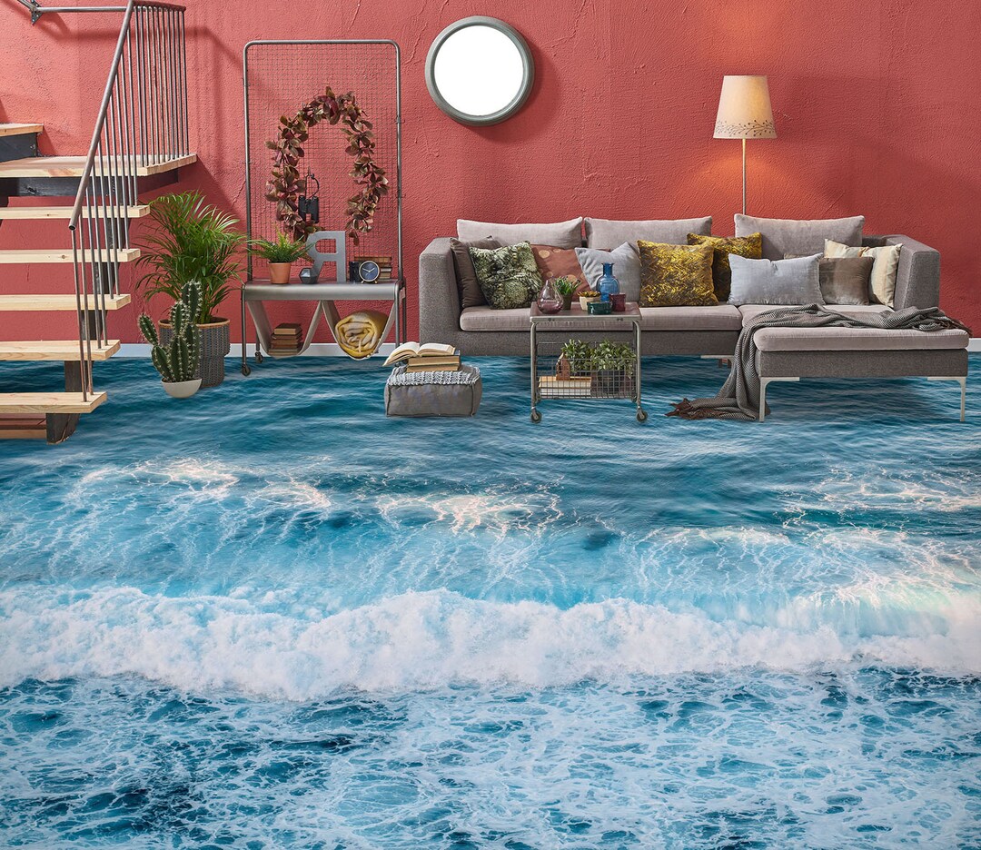 3D Blue Ocean 4877 Floor Wallpaper Murals Self-adhesive Removable ...