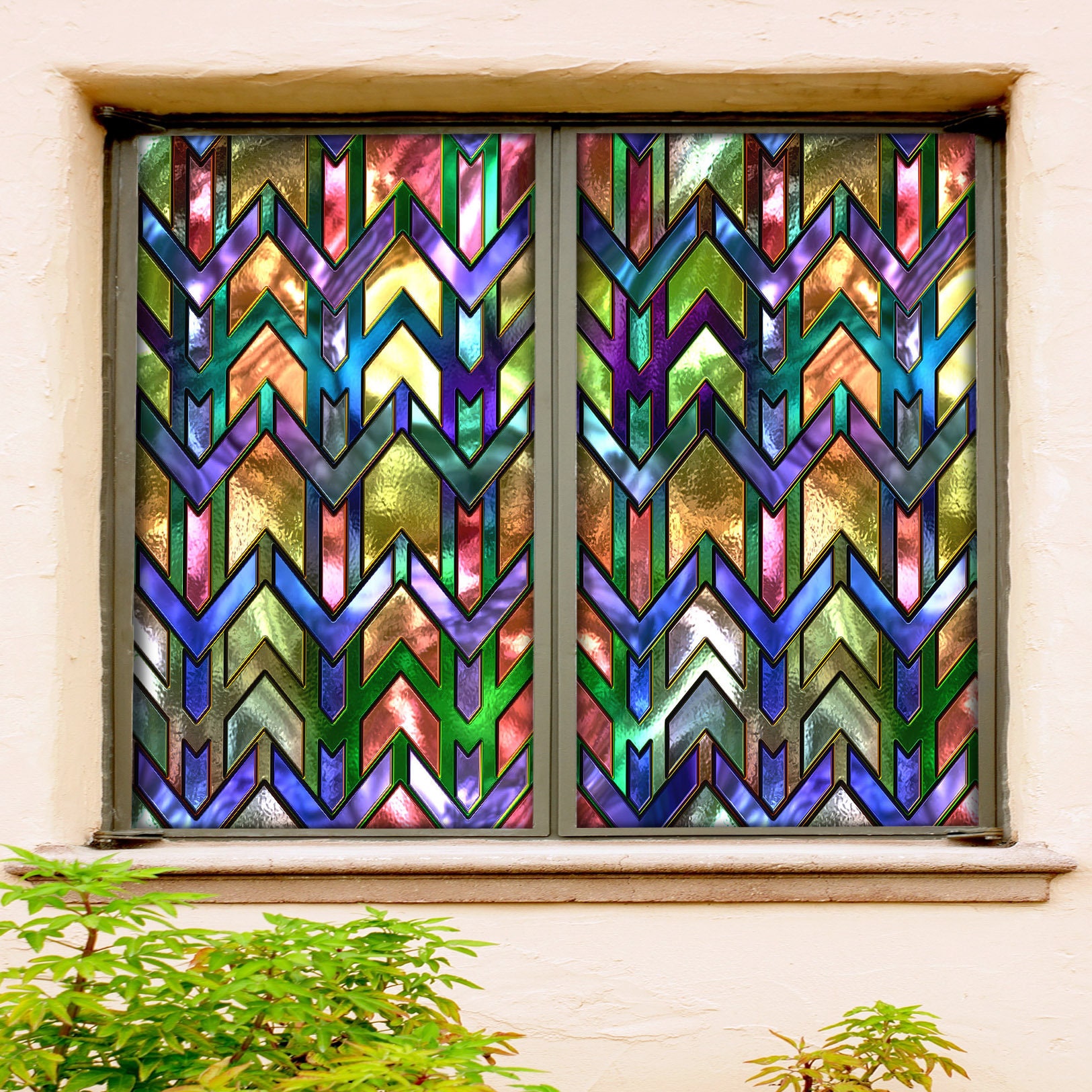 3D Psychedelic Colors W1225 Window Film Print Sticker Cling - Etsy