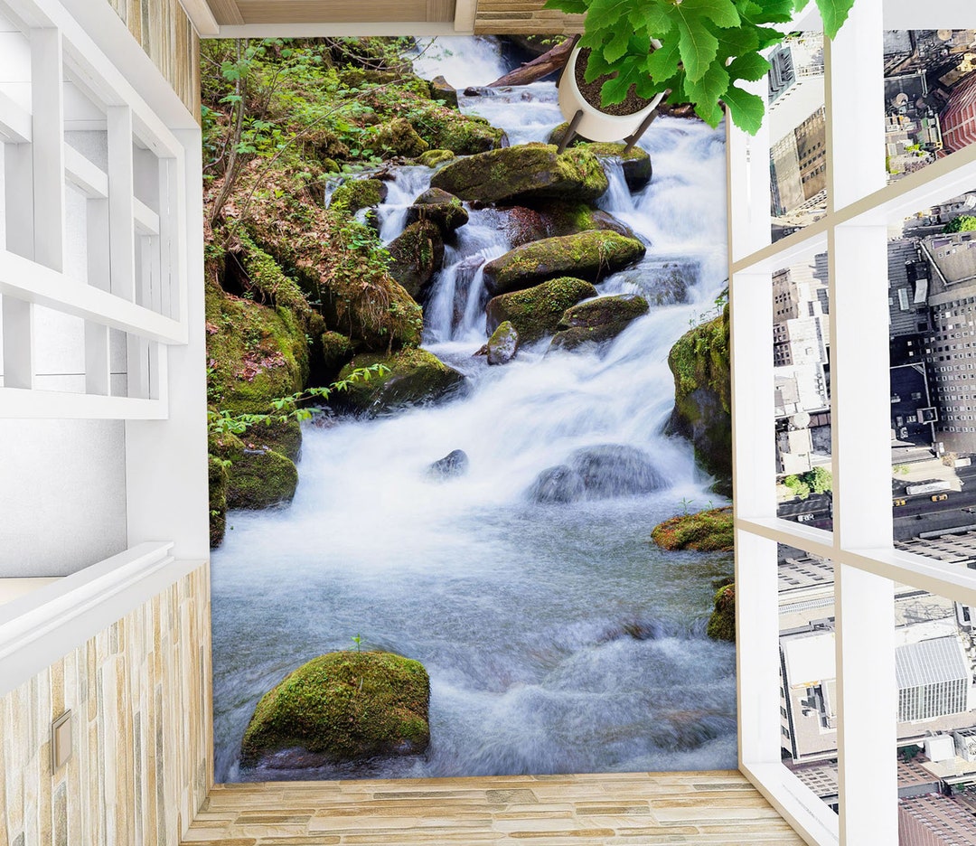 3D Happy Flowing Water 8625 Floor Wallpaper Murals Self-adhesive ...