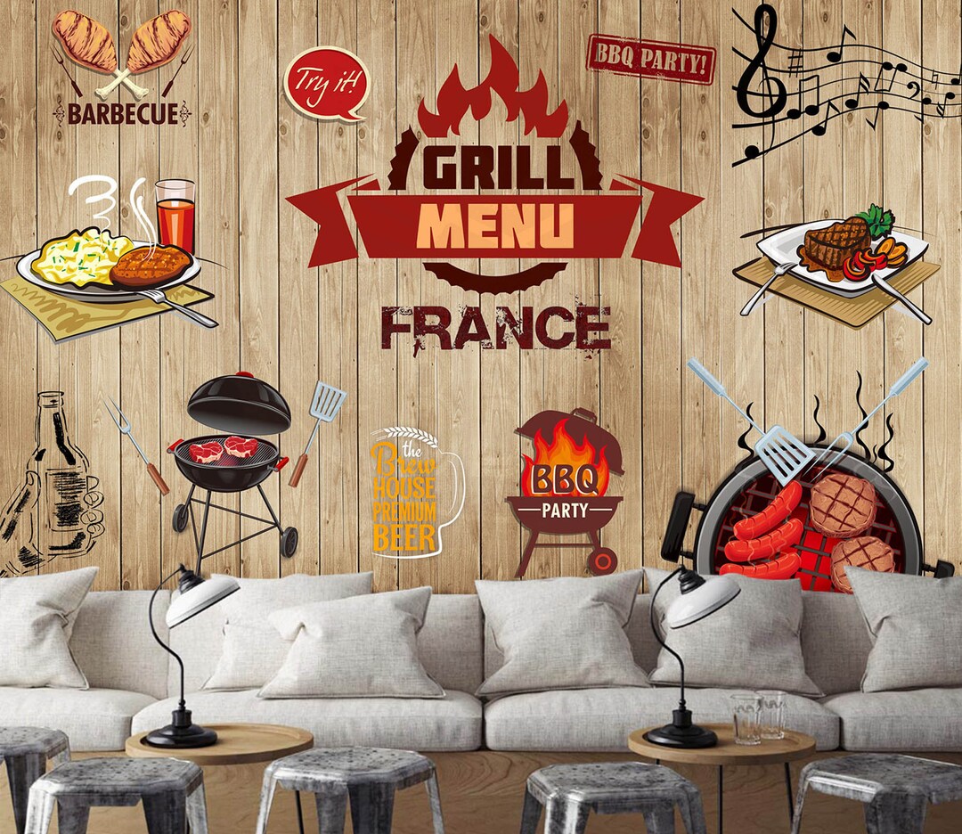 Barbecue Beer 1642 Wallpaper Mural Self Adhesive Peel and Stick Wall ...