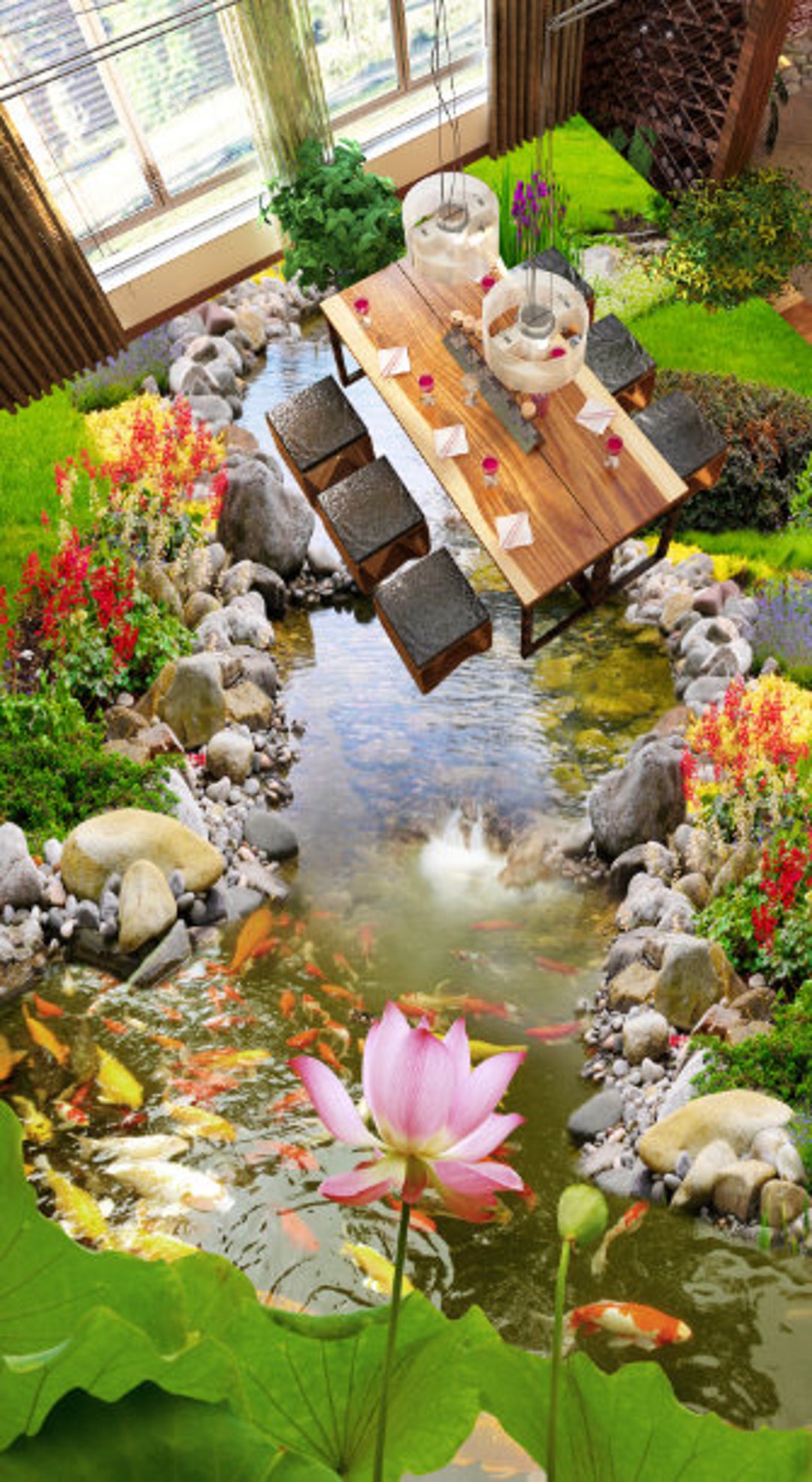 3D Small River 1280 Floor Wallpaper Murals Self-adhesive - Etsy