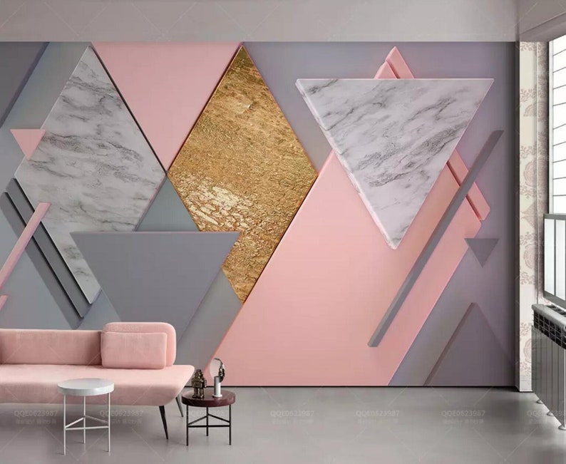 Triangular Marble 2613 Wallpaper Mural Self Adhesive Peel and - Etsy