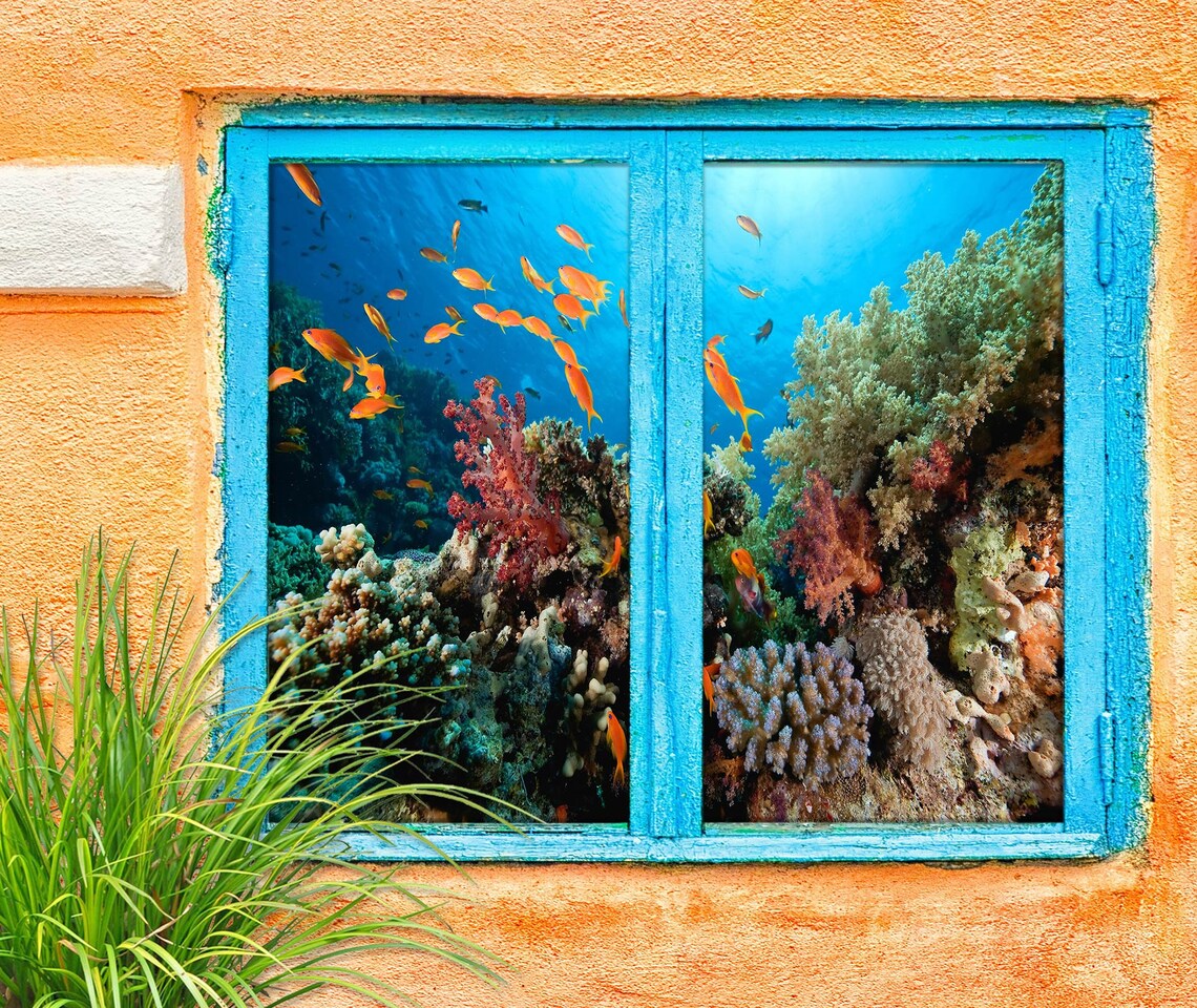 3D Orange Fish W950 Window Film Print Sticker Cling Stained - Etsy