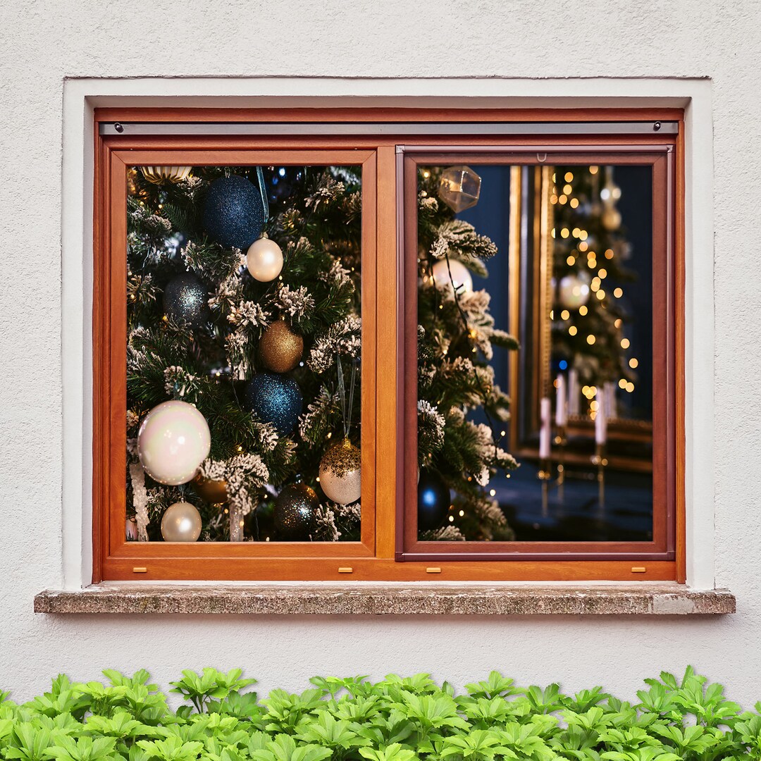 3D Wonderful Christmas W935 Window Film Print Sticker Cling Stained ...