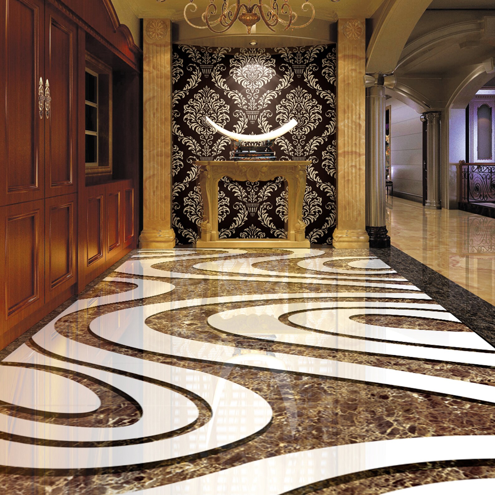 3D Curved Pattern 1723 Floor Wallpaper Murals Self-adhesive - Etsy