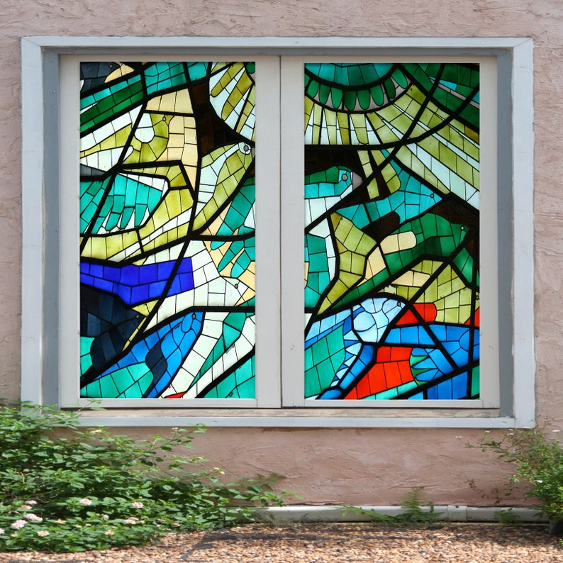 3D Irregular Art W631 Window Film Print Sticker Cling Stained - Etsy