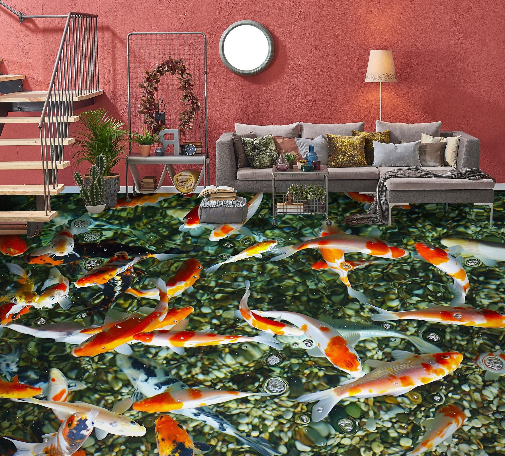 3D Koi Blessing 6333 Floor Wallpaper Murals Self-adhesive - Etsy