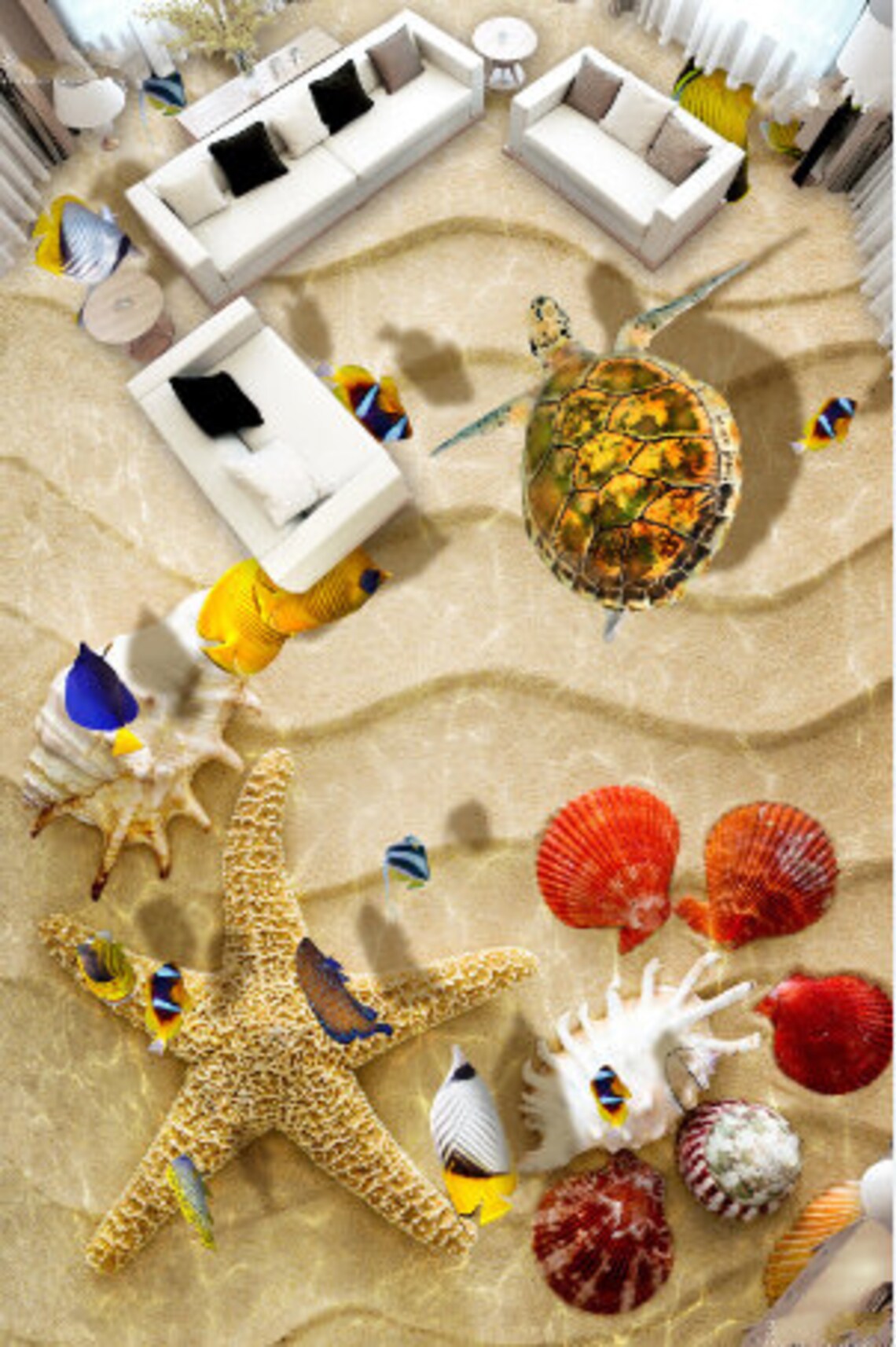 3D Red Shell Turtle 0338 Floor Wallpaper Murals Self-adhesive | Etsy