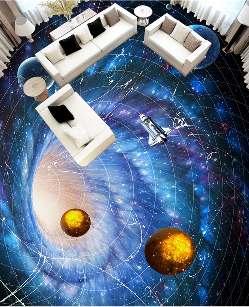 3D Spaceship Planet 1514 Floor Wallpaper Murals Self-adhesive | Etsy