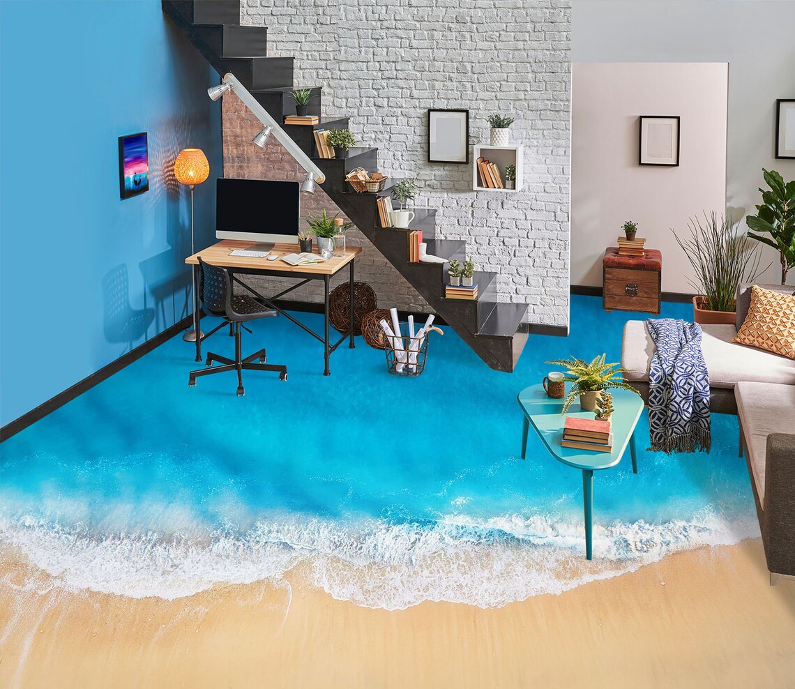 3D Strand Design 4063 Boden Tapete Wandbilder selbstklebende - Etsy.de