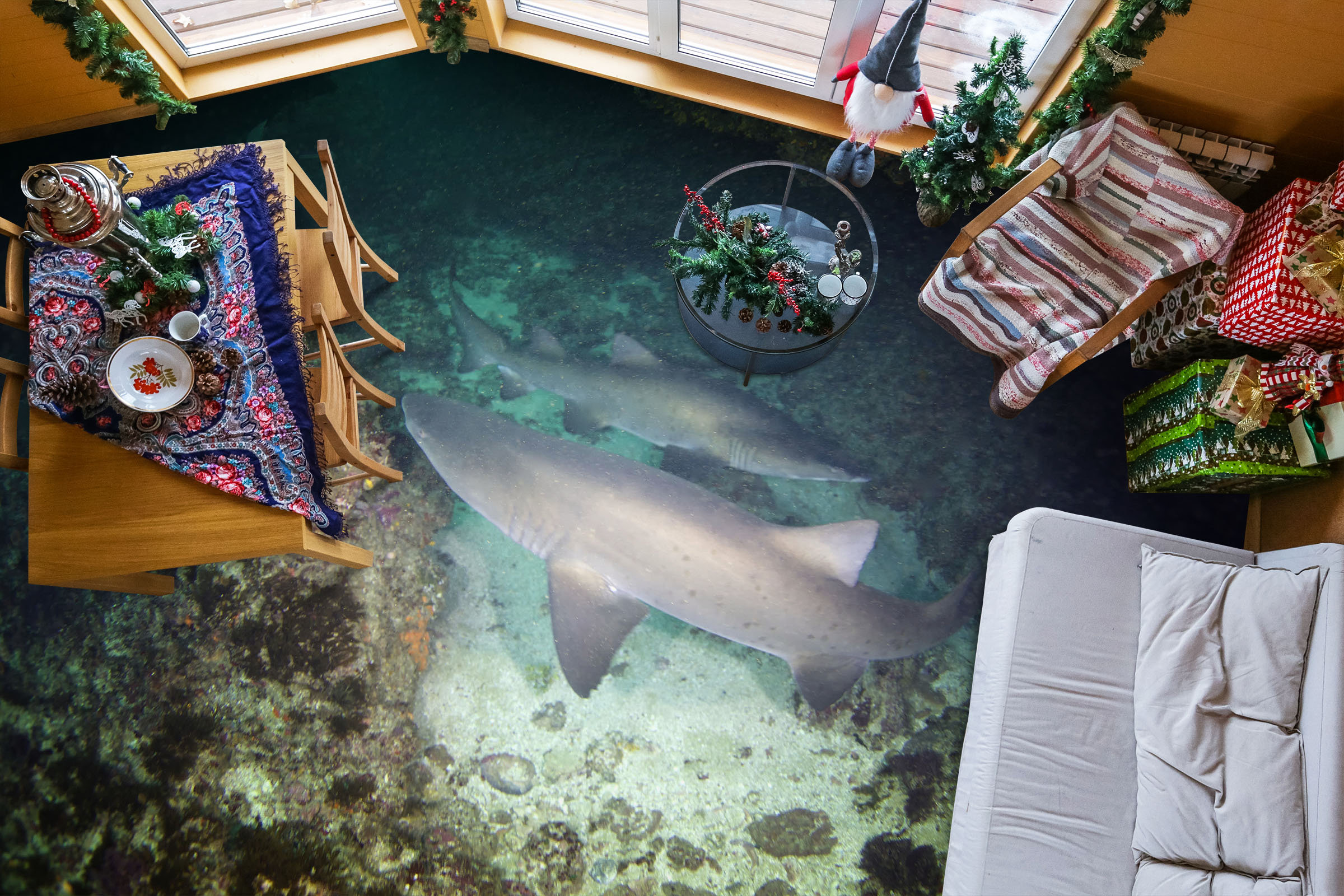 3D Ocean Fish 1423 Floor Wallpaper Murals Self-adhesive Removable ...