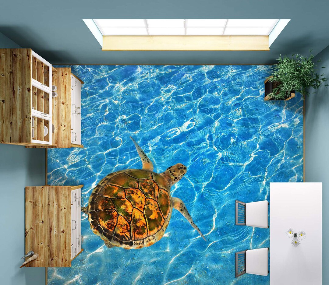 3D Lonely Tortoise 9905 Floor Wallpaper Murals Self-adhesive - Etsy