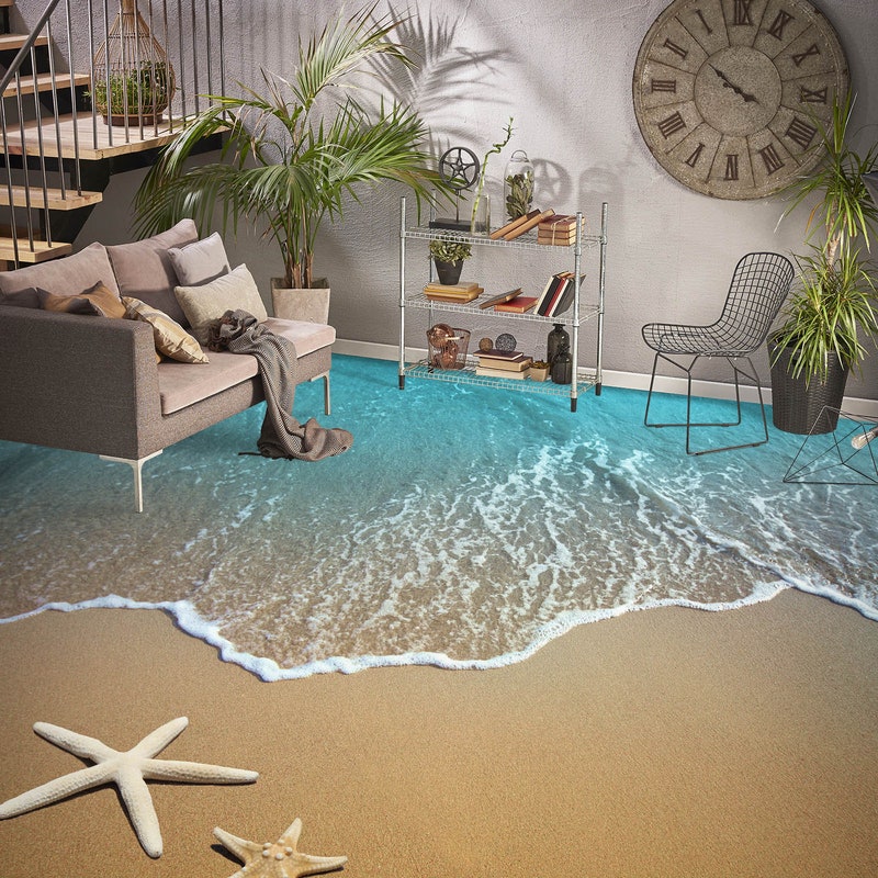 Beach Floor Mural - Etsy