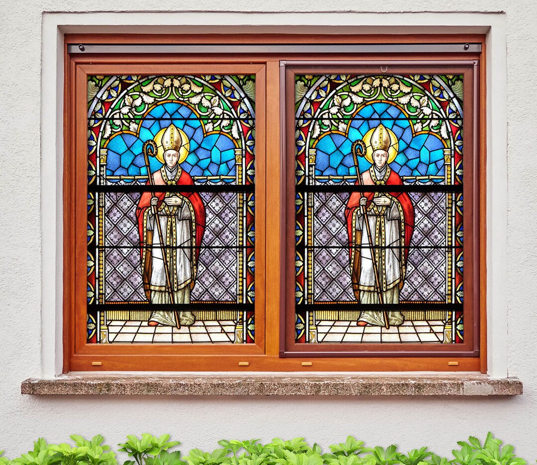 3D Buddhist Monk W5528 Window Film Print Sticker Cling Stained Glass ...