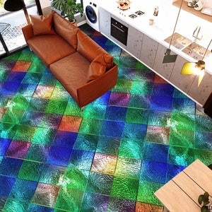 3D Bright Psychedelic 4331 Floor Wallpaper Murals Self-adhesive ...