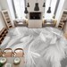 3D White Feather 2202 Floor Wallpaper Murals Self-adhesive Removable ...