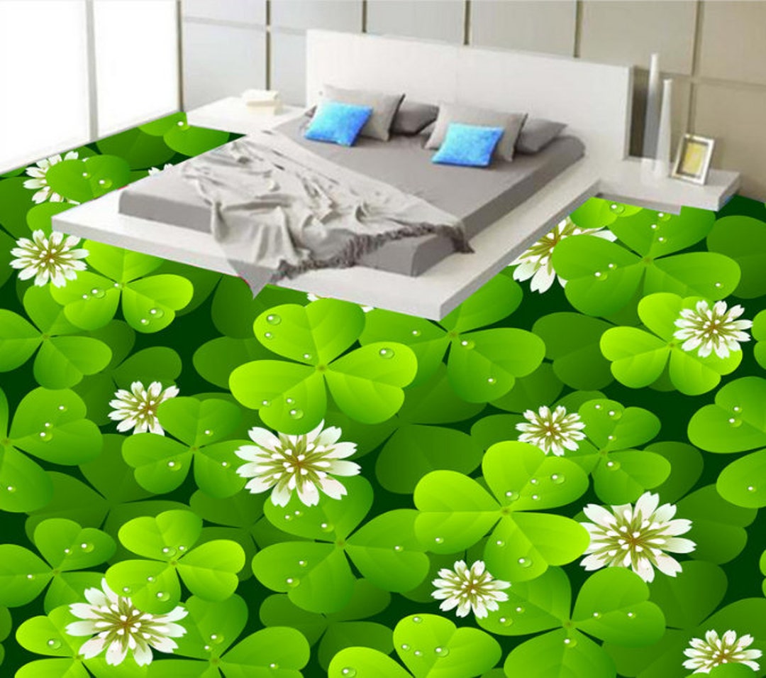 3D Clover Flower 1019 Floor Wallpaper Murals Self-adhesive Removable ...