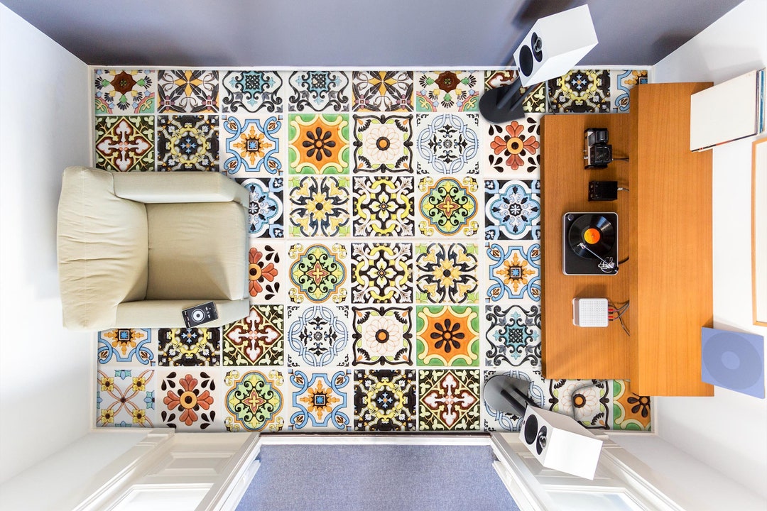 3D Tile Pattern 4235 Floor Wallpaper Murals Self-adhesive Removable ...