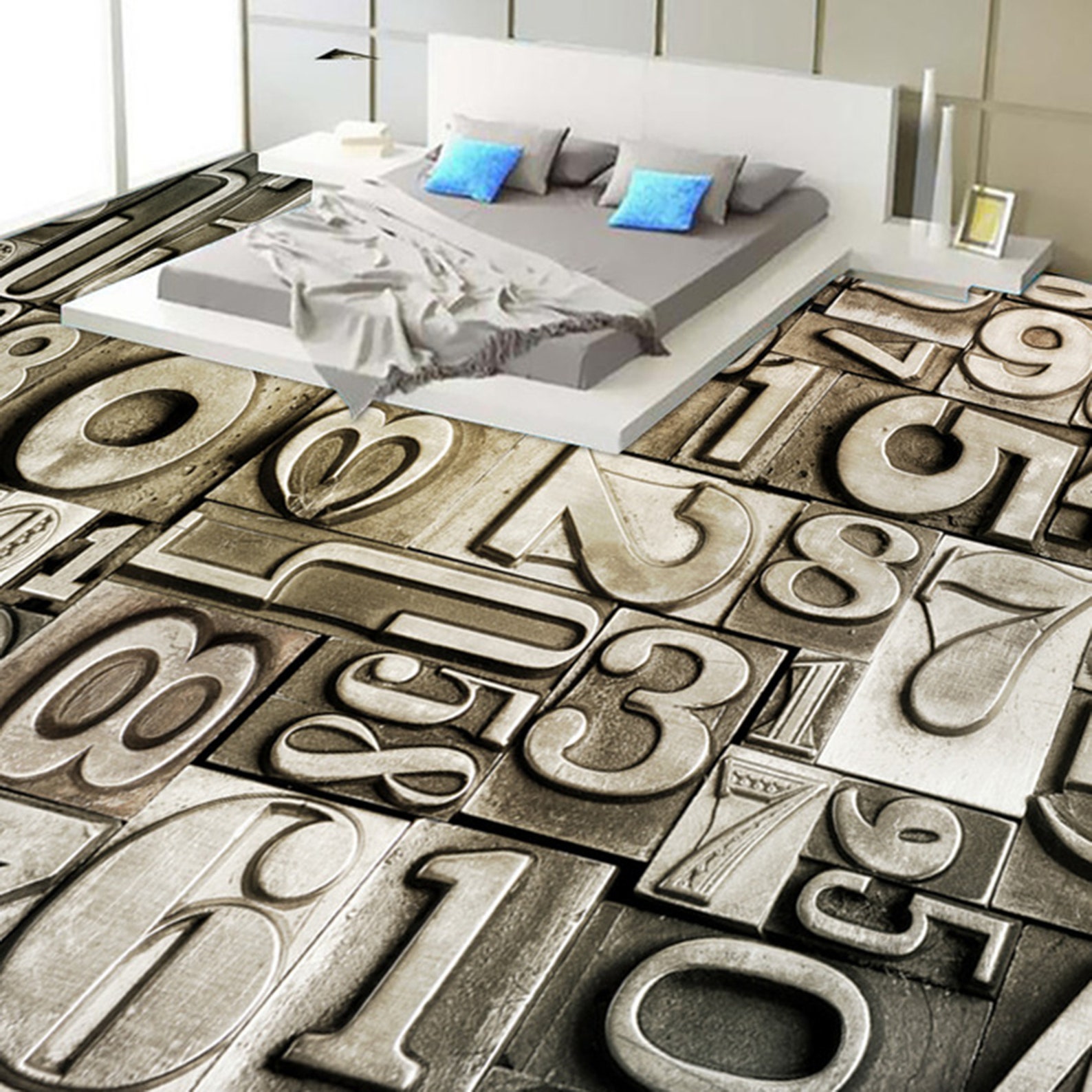 3D Black Numbers 1505 Floor Wallpaper Murals Self-adhesive - Etsy