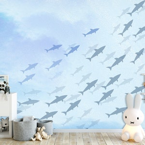 Blue Fish 1623 Wallpaper Mural Self Adhesive Peel and Stick Wall ...