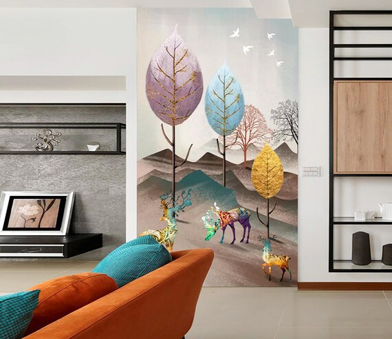 Golden Fawn 2814 Wallpaper Mural Self Adhesive Peel and Stick | Etsy