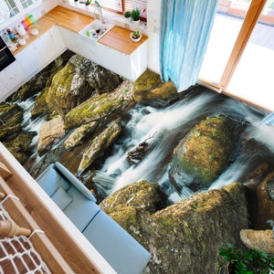 3D Flowing Stream 3197 Floor Wallpaper Murals Self-adhesive Removable ...