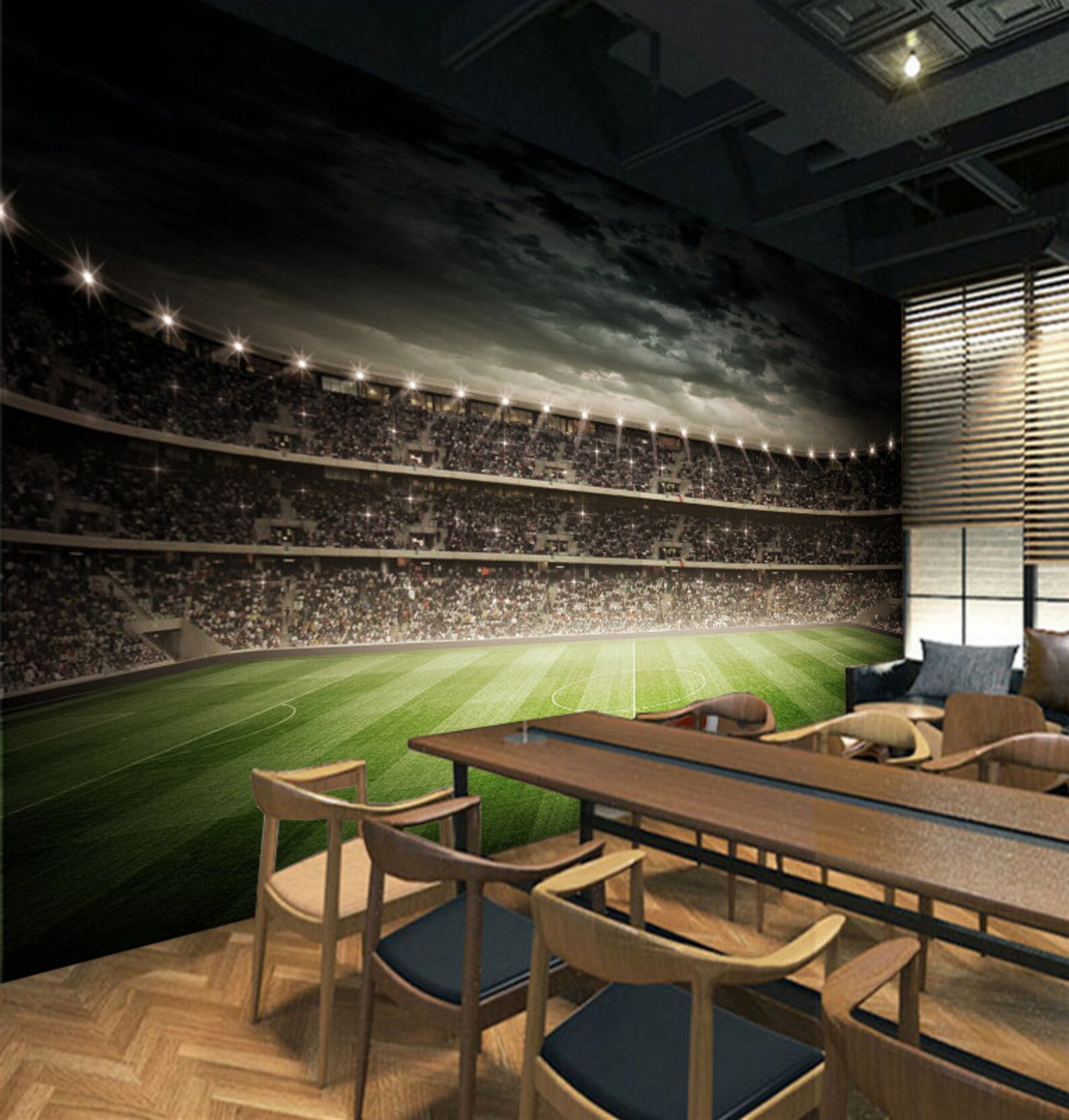 Big Football Field 2270 Wallpaper Mural Self Adhesive Peel and | Etsy