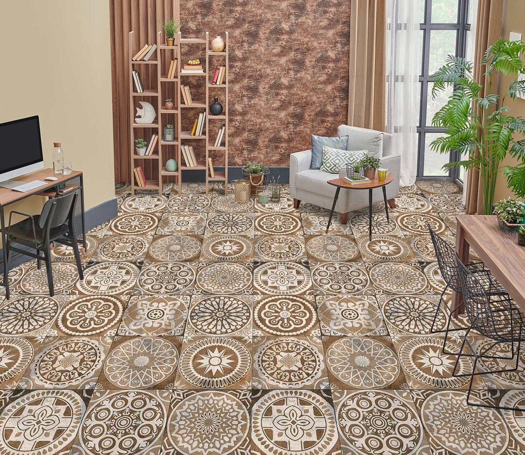 3D Tile Pattern 4382 Floor Wallpaper Murals Self-adhesive Removable ...