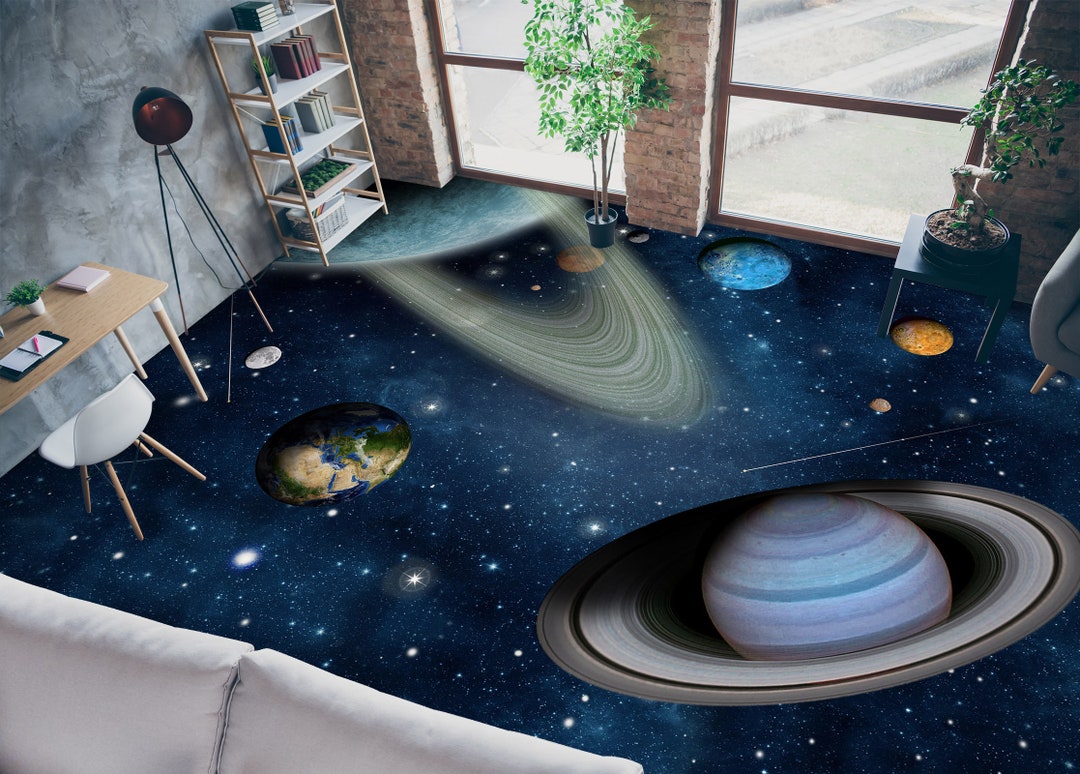 3D Colorful Planet 1667 Floor Wallpaper Murals Self-adhesive Removable ...
