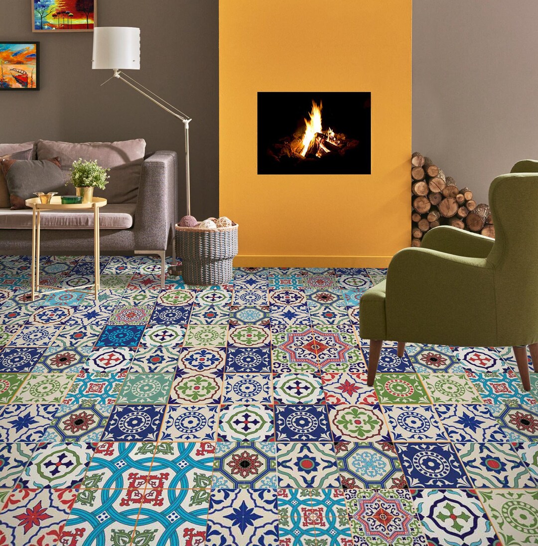 3D Tile Pattern 4623 Floor Wallpaper Murals Self-adhesive Removable ...