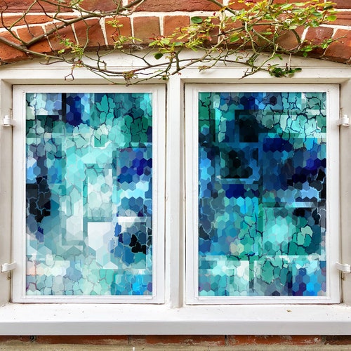 3D Retro Colors W1229 Window Film Print Sticker Cling Stained - Etsy