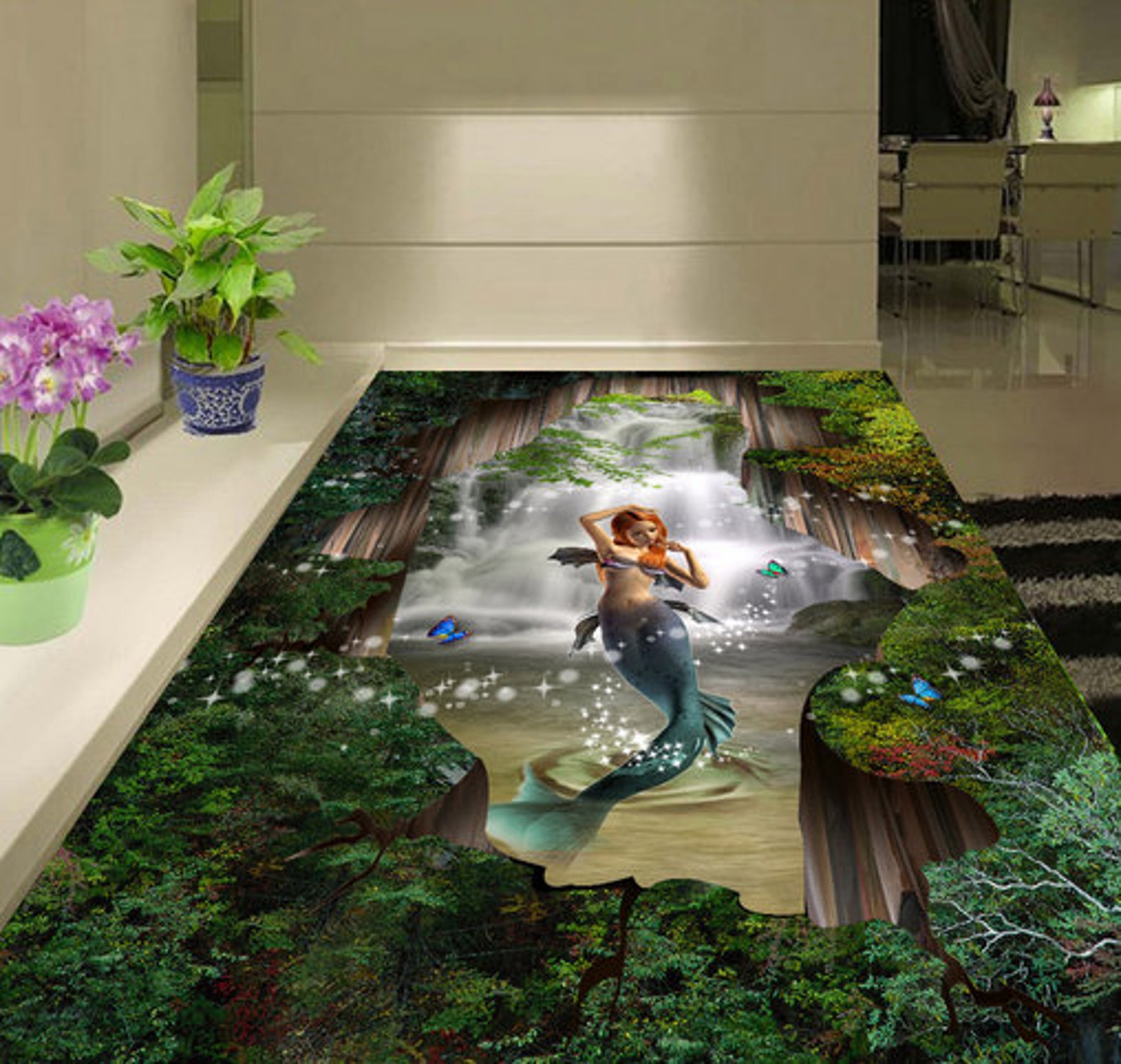 3D Sea Mermaid 0637 Floor Wallpaper Murals Self-adhesive - Etsy