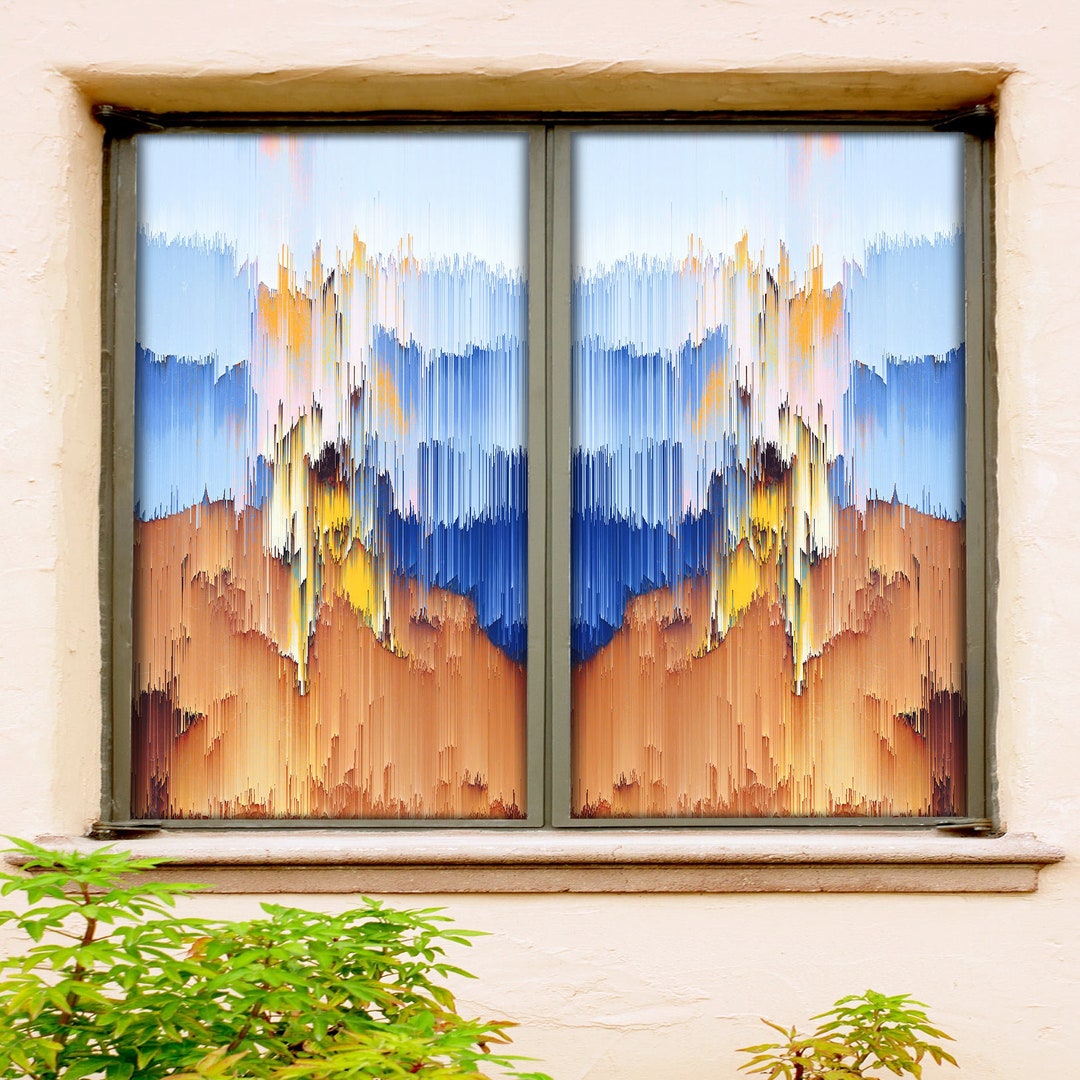 3D Mountain Forest W6115 Window Film Print Sticker Cling Stained Glass ...