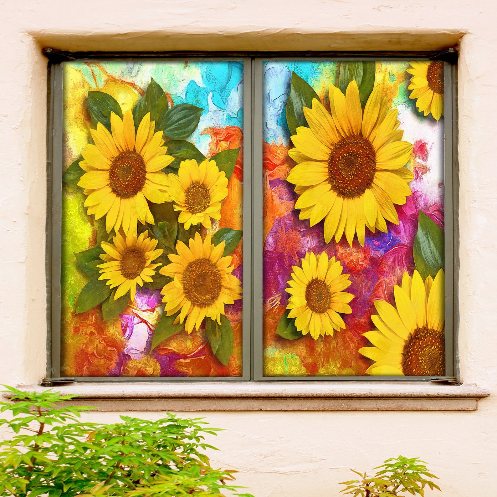 3D Warm Sunflower W613 Window Film Print Sticker Cling Stained | Etsy