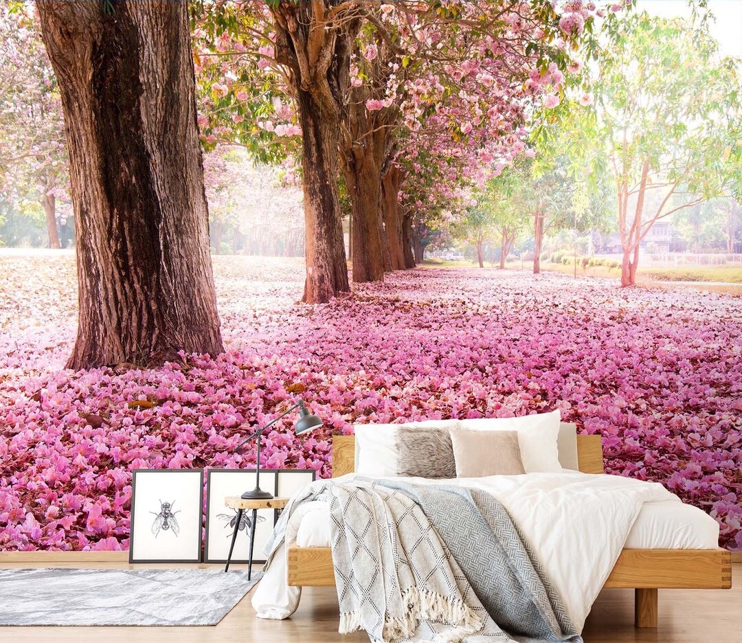 Pink Cherry Tree 1365 Wallpaper Mural Self Adhesive Peel and Stick Wall ...