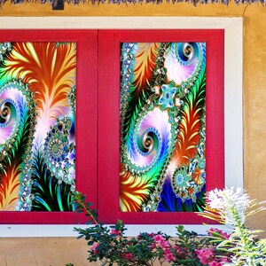 3D Fantasy Record W2185 Window Film Print Sticker Cling Stained Glass ...