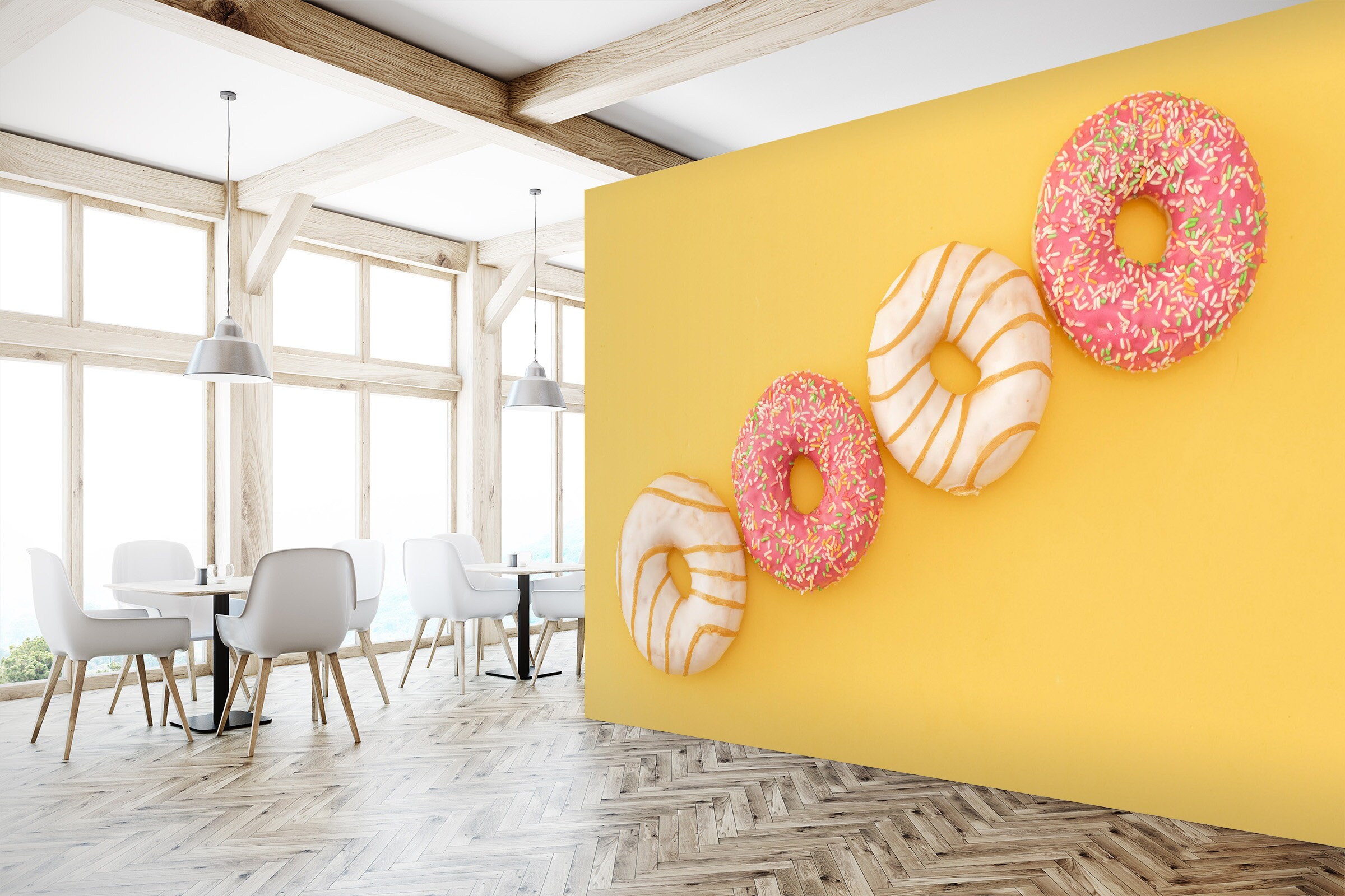 123x87312x219cm Pink Donut 327 Wallpaper Mural | Etsy