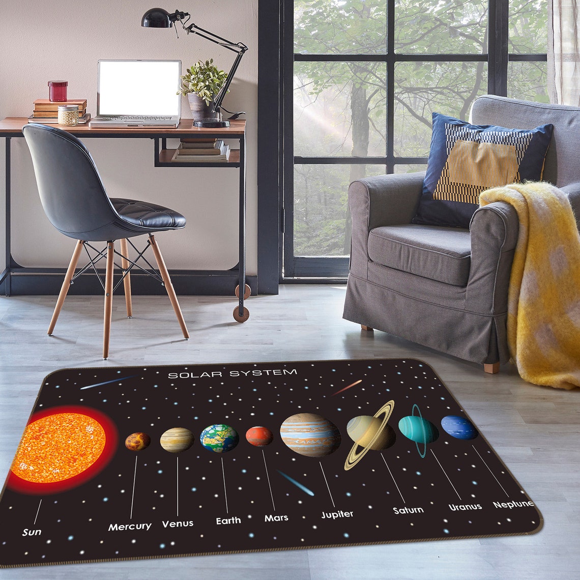 3D Solar System Science FA5557 Floor Non Slip Rug Carpet Room - Etsy